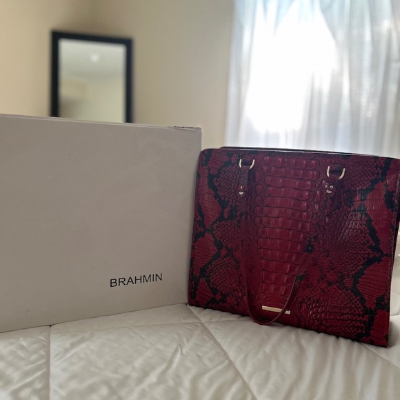 Brahmin | Bags | Brahmin Tia Lipstick Ombre Tote With Box And Dustbag ...